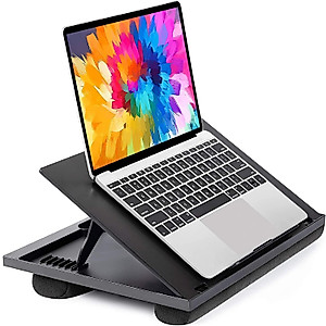 Adjustable Lap Desk - with 8 Adjustable Angles & Dual Cushions Laptop Stand for Car Laptop Desk, Work Table, Lap Writing Board & Drawing Desk on Sofa or Bed by HUANUO