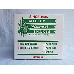 Miller Shingle 18 Inch Rebutted and Rejointed (R&R) Sanded Cedar Sidewall Shingles Primed 1/2 Square Carton