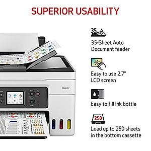 Canon Megatank GX4020 All-in-One Wireless Supertank Printer with Print, Copy, Scan and Fax | Auto Document Feeder | Mobile Printing | 2.7" LCD Touch Screen