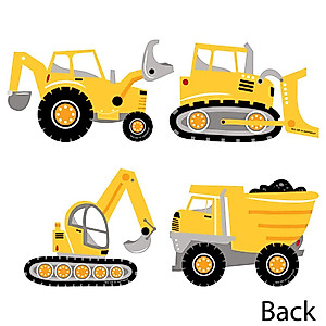 Big Dot of Happiness Dig It - Construction Party Zone - Dump Truck Bulldozer Backhoe Excavator Decorations DIY Baby Shower or Birthday Party Essentials - Set of 20