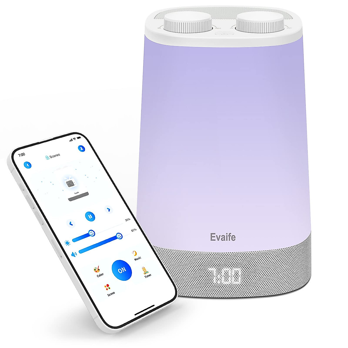 Baby Sleep Sound Machine Maker Okay to Wake White Noise Hushh Soother Trainer, Night Light Speaker with Alarm Clock, App Control, Timer Nursery Toddler Registry Kid Adult Bedroom Decor Home Essential