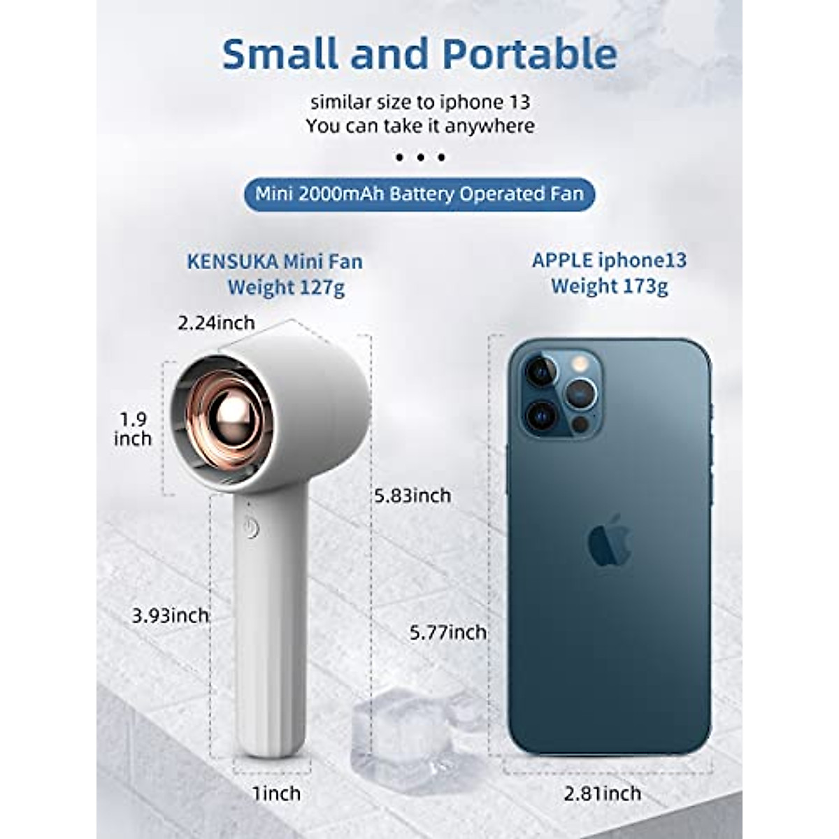 KENSUKA Portable Handheld Fan with Aromatherapy HA1, Personal USB Rechargeable Mini Turbo Fan with 3 Speed Adjustable and Desk Base, Pocket Hand Fans for Women, Travel, Makeup, Outdoor, Indoor.