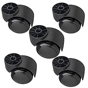LAErper 2 Inch Stemless Caster,5pcs Black Silent Furniture Casters， Heavy Duty Office Chair casters for Chairs to Replace Mats,Replacement Swivel Accessories