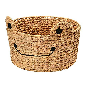 Creative Co-Op Hand-Woven Water Hyacinth Frog Basket, 15" L x 15" W x 11" H, Natural