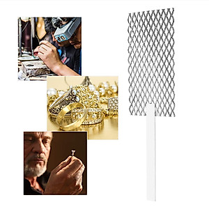Platinized Anode, Rhodium Jewelry Plating Plater Tool Mesh with Handle, Mesh Platinized Anode Rhodium Palladium Platin Anode,Silver Plating for Jewelry