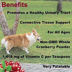 Dogzymes Cran Tri C Cranberry Urinary Tract Support, Vitamin C Blend, 1418mg per Teaspoon (2 Pound)