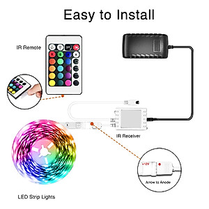 dalattin Smart Led Strip Lights WiFi 25ft Compatible with Alexa Led Lights Music Sync 5050 16 Million Colors Changing Phone APP and 24 Key Remote for Home,Kitchen,TV,Party