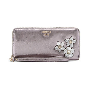 Guess Liya Large Zip Around Boxed Wristlet ‑ Silver