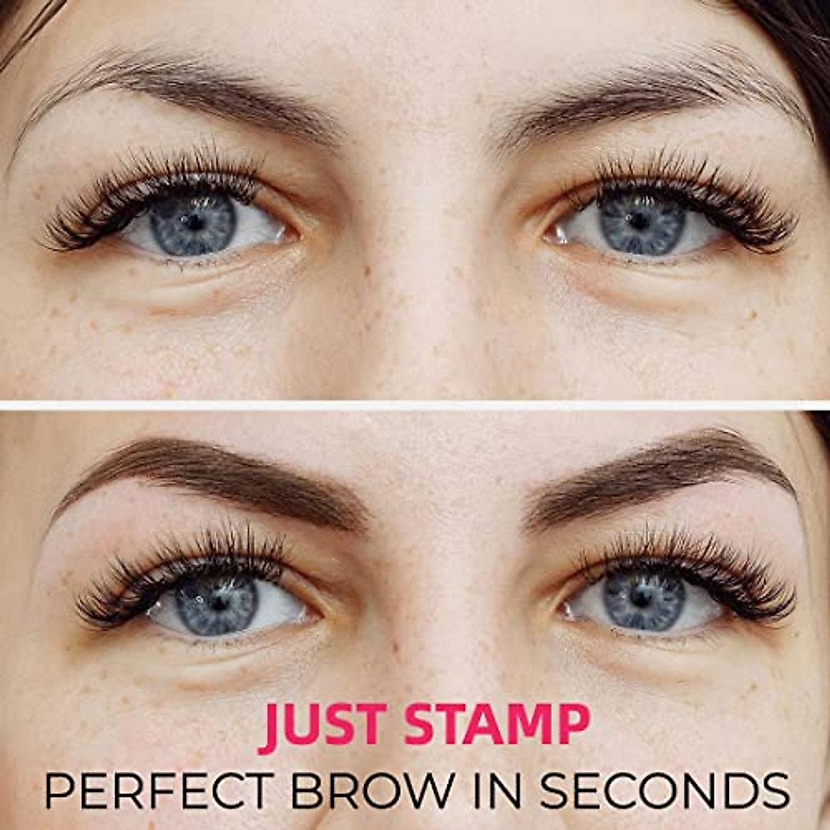 Eyebrow Stamp Stencil Kit With Clear Eyebrow Gel & 10 Reusable Eyebrow Stencils Eye Brow Tingting Kit Stamp and Stencil Brow Set Eyebrow Stamping Set Long-lasting Waterproof Effect(Dark Brown-)