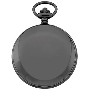 Gotham Men's Gunmetal Railroad Dial Double Hunter 17 Jewel Mechanical Pocket Watch # GWC18806B