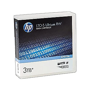 HP C7975A 1/2-Inch Ultrium LTO-5 Cartridge, 2775ft, 1.5TB Native/3TB Compressed Capacity