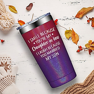Grifarny Daughter in Law Gifts from Mother in Law - Mothers Day Christmas Birthday Gifts for Daughter in Law - Daughter-in-Law Tumbler Cup 20oz