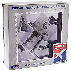 Daron Postage Stamp Boeing AH-64D Apache Longbow 1/100 Scale Diecast Display Model with Stand ,Medium