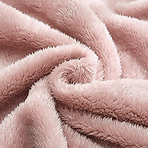 Exclusivo Mezcla Plush Fuzzy Fleece Throw Blanket, Super Soft, Fluffy and Warm Blankets for Couch, Bed, All Season Use (30x40 Inches, Dusty Pink)