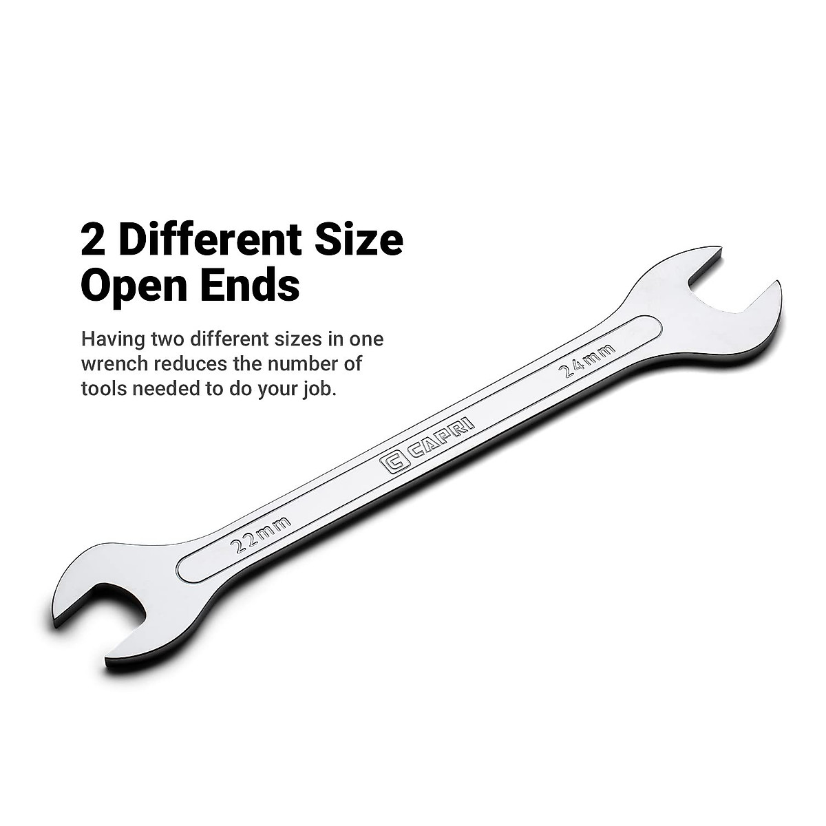 Capri Tools Super-Thin Open End Wrench Set, Metric, 6 to 19 mm, 7-Piece (11850-7MRK)