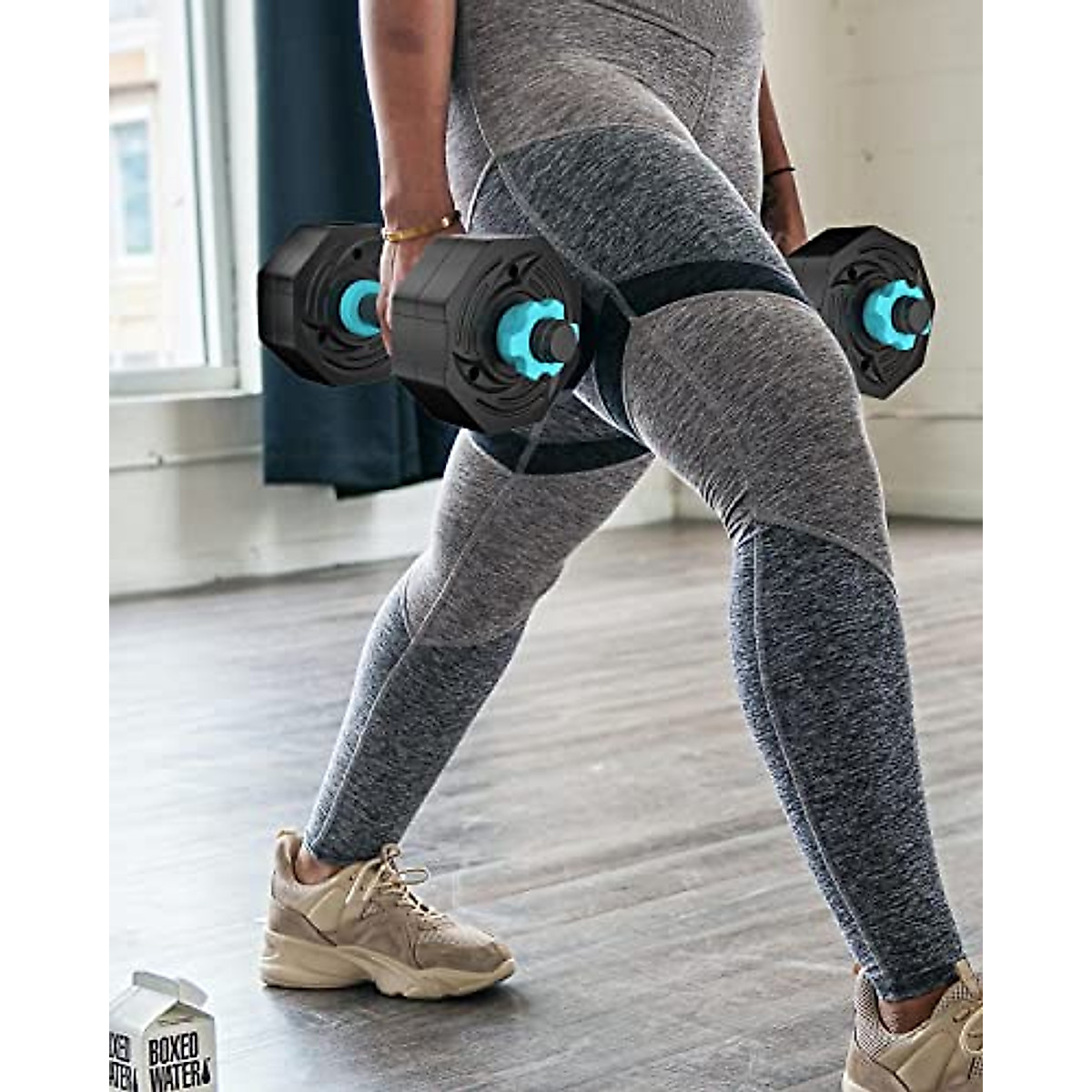 Weights Dumbbells Set,20LB Adjustable ARUNDO Exercise Equipment for Home Gym Workouts,Free Weights Muscle Building Barbell Set for Men/Women