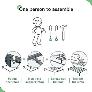 Novilla King Size Bed Frame without Headboard, Metal Platform Bed Frame, No Box Spring Needed, Heavy Duty, Wood Slat Support, Easy Assembly, White