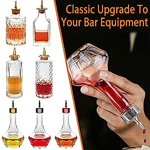 Bitters Bottle - Set of 7 Glass Dash Bottle Decorative Bottles with Dasher Top Perfect for Bartender Home Bar Cocktail