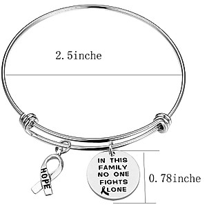 BNQL in This Family Nobody Fights Alone Bracelet Necklace Cancer Awareness Gifts
