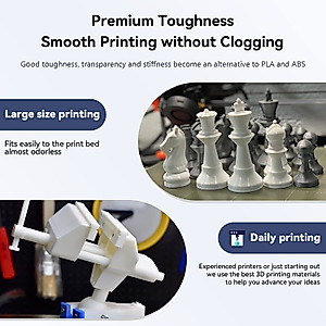 NAGA PETG Filament 1.75mm, Durable PETG 3D Printer Filament, 1kg Spool(2.2lbs), Dimensional Accuracy +/- 0.02 mm, Black