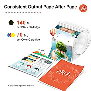 v4ink Compatible GI20 Refill Ink Bottle Replacement for Canon GI-20 Refill Ink Bottle to use with PIXMA G5020 G5030 G5040 G5050 G6020 G6030 G6040 G6050 G7020 Inkjet Printer - Black Cyan Magenta Yellow