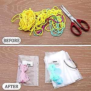 Floss Organizer Bags with 2 Inch Loose Leaf Binder Ring Clips for Index Cards, Embroidery Floss Storage Book Rings Metal Rings for Thread Flash Cards (200 Pcs)