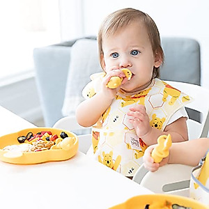 Bumkins Disney Bibs for Girl or Boy, SuperBib Baby and Toddler for 6-24 Months, Essential Must Have for Eating, Feeding, Baby Led Weaning, Mess Saving Waterproof Soft Fabric, 3-pk Winnie the Pooh