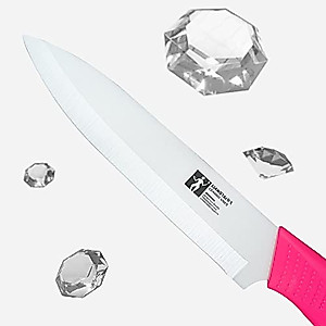 LIANGTAI Ceramic Knife 5 Inch Kitchen Utility Knife【Blade Thickness 1.8mm】 (Pink Handle)