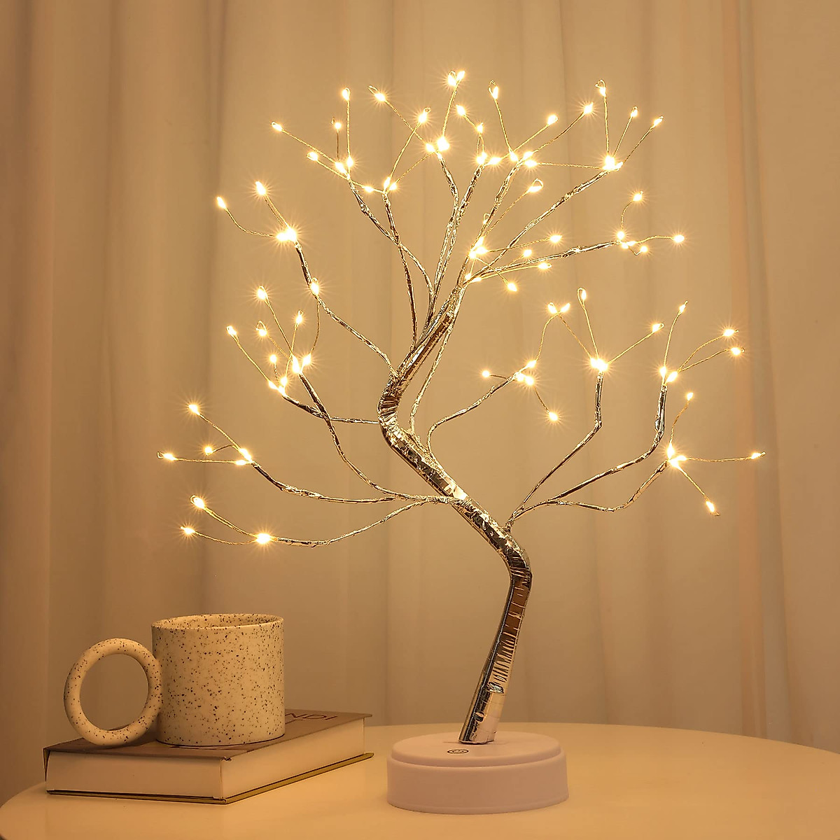 TOSTA Tree Lamp Warm White 108 LED DIY Tabletop Fairy Light Decorative Shimmer Sparkly Desk Lamp Bonsai Artificial Trees Branches for Home Room Decor Wedding,Birthday Valentines Gift