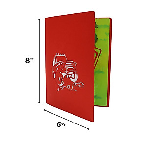 CUTE POPUP - Father's Day Card, Jeep Truck Pop Up Card, Pop Up Birthday Cards, Camping Pop Up Card for Boss, Son, Grandson, Jeep Lover on Get Well, Congrats, or Just Thinking of You