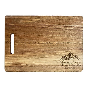 Custom Engraved Wooden Cutting Board Charcuterie Cheese Board Personalized with Custom Text or Message Acacia Wood (10 X 14)