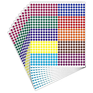 5500pcs Color Coded Sticky Label Stickers, 0.24inch Round Color Coding Stickers Self-Adhesive Colored Dot Stickers for School Office Labeling Supplies (10 Colors)
