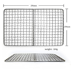TiTo Titanium BBQ Net Grill Portable Ultralight Non-Stick Meat Grill Grate for Home Garden Outdoor Camping Picnic Hiking Charcoal Holder with Storage Bag (A)