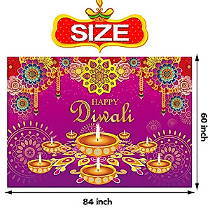 Funnlot Wall Backdrop for Diwali Festival Decorations - 5.9 x 3.2ft Banner for Happy Diwali Photo Booth