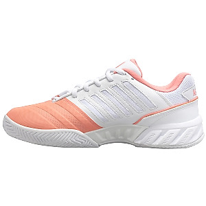 K-Swiss Women's Bigshot Light 4 Tennis Shoe, Peach Amber/White/Asphalt, 9.5 M