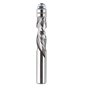 SpeTool Spiral Flush Trim Router Bit, 1/2 Inch Shank 1-1/2 Inch Cutting Length Extra Long 4 Inch, Solid Carbide UP&Down Compression Router Bits for Woodwork CNC Triming