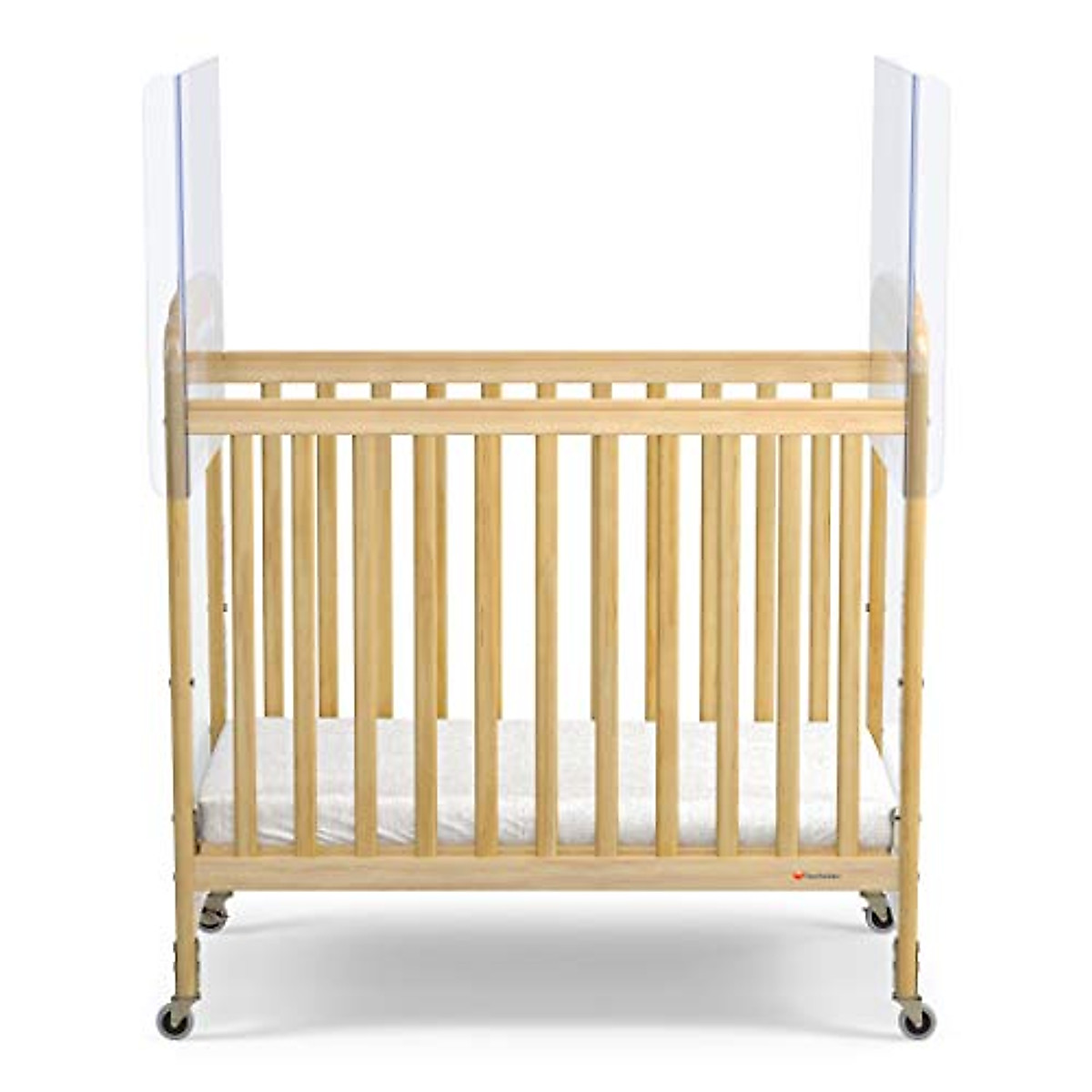Foundations CareShield 2-Sided Crib Divider for SafetyCraft and Serenity Fixed-Side Cribs, Clear Plexiglass Protective Barrier System, Includes 2 End Panels