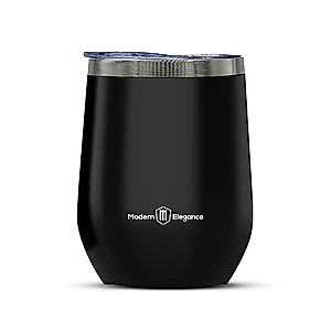 Halloween Tumbler Stemless Wine Glass – 12Oz Wine Tumbler with Straw - Cute Spider Insulated Steel Tumblers Halloween Cup - Reusable Halloween Mugs (Modern/Black - Spider Cider)