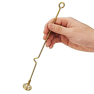 OUKEAI Stainless Steel Honey Stirring Stick Long Handle Mixer Jam Mixing Spoon 18/8 Stainless Steel 2pcs (Gold)