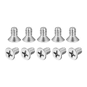 uxcell 10#-24x3/8" Flat Head Machine Screws Phillips 304 Stainless Steel Bolts 100pcs