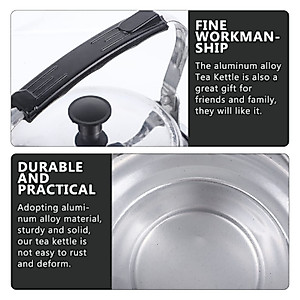 SHERCHPRY Aluminum Tea Kettle Metal Stovetop Kettle Camping Tea Kettle Metal Water Kettle Coffee Kettle for Home Restaurant