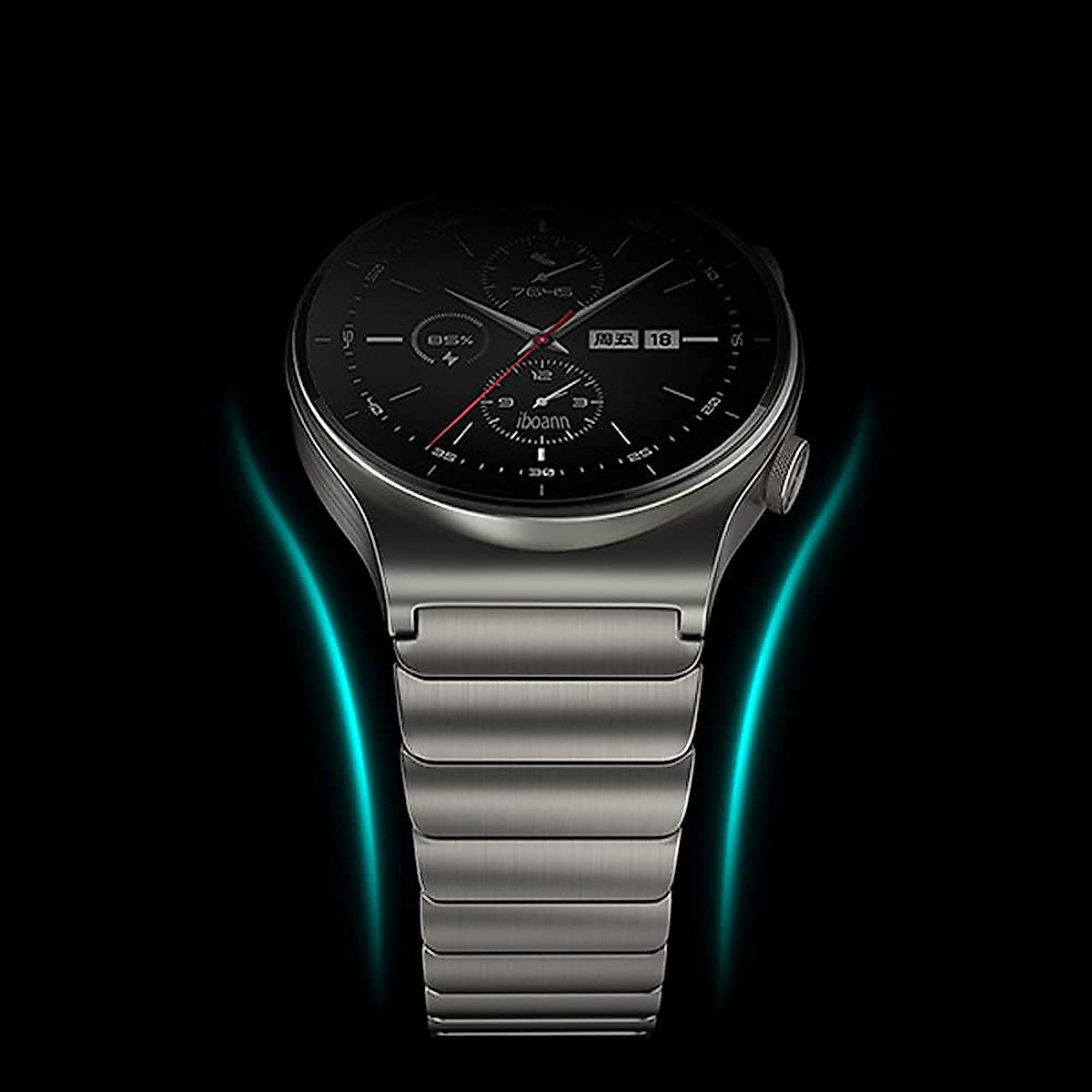 VeveXiao Strap Compatible with Huawei Watch 3/3 pro/ GT 46mm/GT2 Pro/GT2 46mm, 22mm Stainless Steel Replacement Strap for Samsung Galaxy Watch 46mm/Galaxy watch 3 45mm/Gear S3 Band (Titanium Grey)