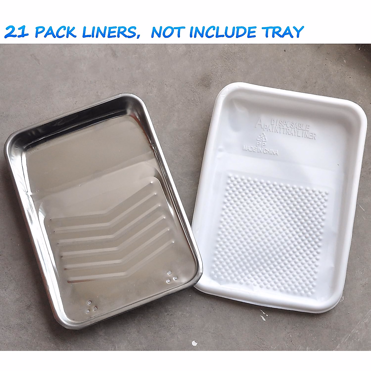 Great Andrew 9-Inch Paint Tray Liner, 21 PCS Plastic Paint Roller Tray Liner Set, Disposable Paint Pan Liners for Painting Projects, Painting Walls, Floors, Home Improvement, DIY Projects