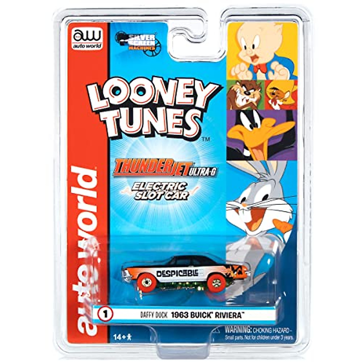 Auto World Thunderjet R33 Looney Tunes Daffy Duck - 1963 Buick Riviera HO Scale Slot Car