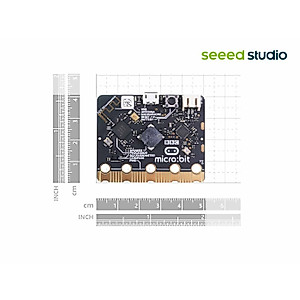 Seeed Studio BBC Micro:Bit V2.2 Development Board - Card Size MCU with Onboard Speaker, Accelerometer, MEMS Microphone, 2.4GHz Radio/BLE 5.0 for DIY Digital Games, Interactive Projects, and Robotics.