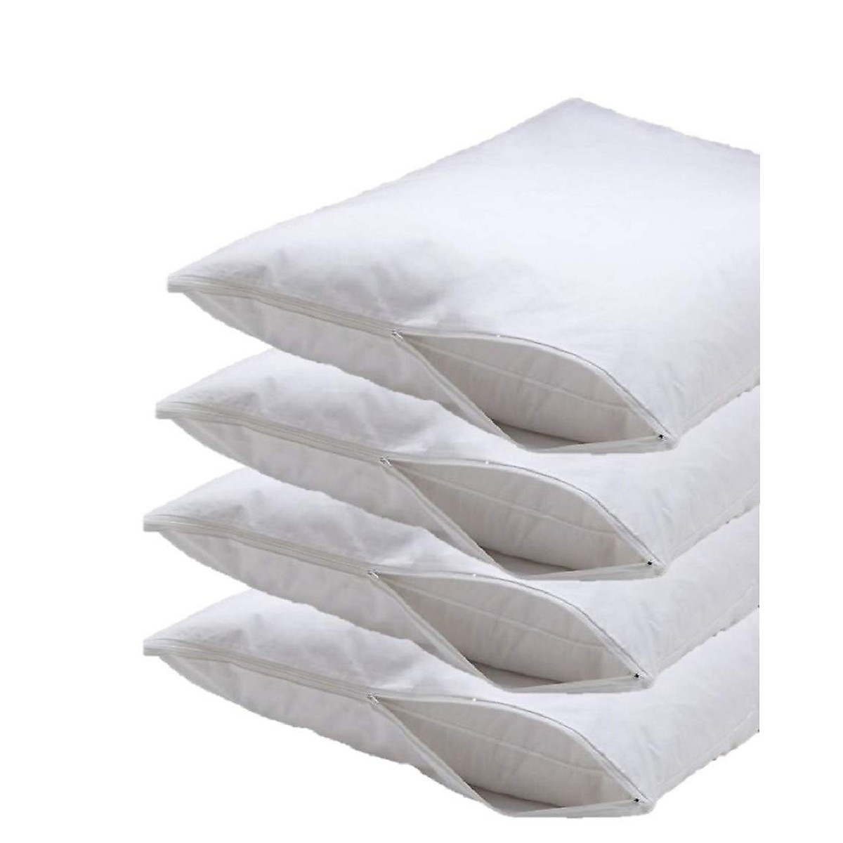 4 Pack Deluxe Zippered Vinyl Pillow Covers - Waterproof Protectors for Longer Lasting Pillows. Standard Size 20"x29". Ideal for Home, Hotel and Hospital use.
