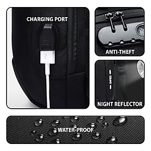 OZUKO Sling Backpack USB Anti-Theft Men'S Chest Bag Casual Shoulder Bag