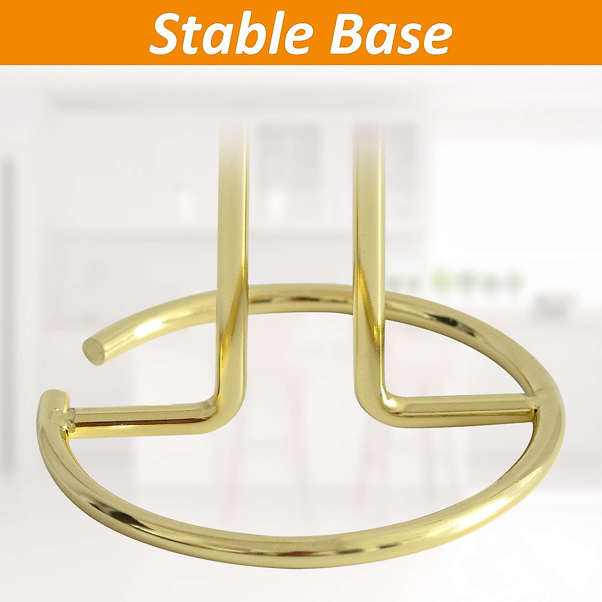 Supkiir Gold Paper Towel Holder, Standing Paper Towel Rack for Kitchen Counter, Bathroom Sink