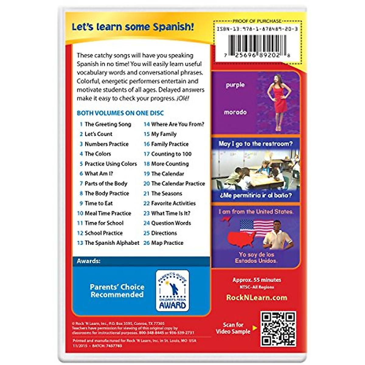 Spanish DVD by Rock 'N Learn