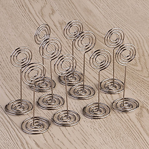 ULTNICE 10pcs Swirl Table Number Photo Holder Stands for Weddings Party Gatherings